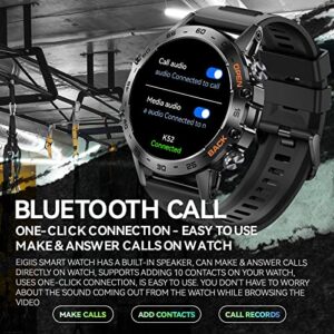 Military Smart Watch for Men Make/Answer Calls Rugged Tactical Smartwatch Compatible with Android iPhone Samsung 1.39" HD Screen Heart Rate Sleep Monitor Watch 108 Sports Modes Fitness Tracker