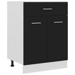 aisifx drawer bottom cabinet black 23.6"x18.1"x32.1" engineered wood