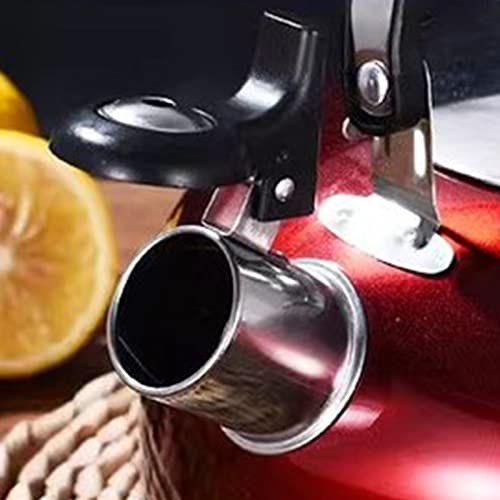 Whistling Tea Kettle, Red Stovetop Teapot, 3 Liter Whistling Tea Kettle, Loud Whistle, Food Grade Stainless Steel Teapot with Anti Slip Handle, for Tea, Coffee, Milk