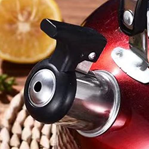 Whistling Tea Kettle, Red Stovetop Teapot, 3 Liter Whistling Tea Kettle, Loud Whistle, Food Grade Stainless Steel Teapot with Anti Slip Handle, for Tea, Coffee, Milk