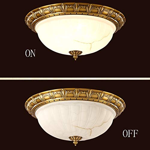 Ceiling Light Fixture European Retro Style Copper Art Circular Ceiling Lamp, Glass Lampshade, Bedroom Study Office Ceiling Lamp, Simple Entrance Balcony Ceiling Lamp Ceiling Lights Ceiling Lamp