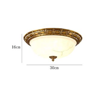 Ceiling Light Fixture European Retro Style Copper Art Circular Ceiling Lamp, Glass Lampshade, Bedroom Study Office Ceiling Lamp, Simple Entrance Balcony Ceiling Lamp Ceiling Lights Ceiling Lamp