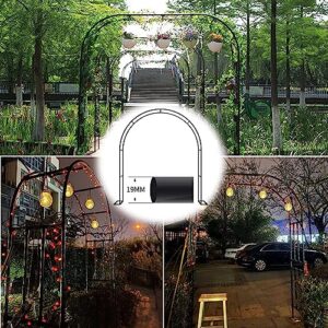 MISKYN Heavy Duty Metal Garden Arch Trellis 1.2M 1.4M 1.8M 2.4M 3M 3.5M Wide Weather-Resistant Rose Arches Wedding Archway Frame, Garden Entrances Decoration Arch Stand,Black,W1.2M*H2.2M