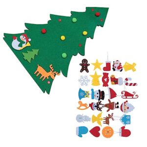 labrimp 1pc christmas felt christmas tree felt christmas decorations toddler felt tree with ornaments advent felt christmas tree hand decor play set kids suit detachable ornaments diy 3d