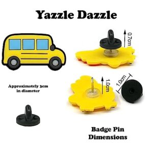 School Bus Apparel Pin Badge Pin Lapel Pin Unisex Yazzle Dazzle School Bus Homework Test Exam Learn Learning Class Student Chalkboard Teacher