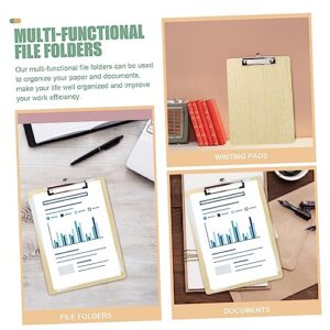 MAGICLULU 2pcs Folder Board Paper Folders Metal Clipboards Pencils File Folder A4 File Clip Folder Hard Plastic Clipboard Exam Paper Clips Wooden Writing Board Writing Base Plate