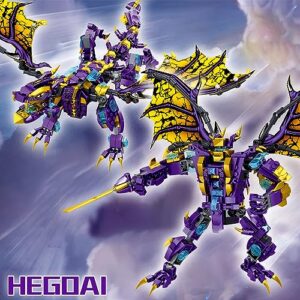 HEGOAI 2-in-1 Japanese Dragon Building Set, Animals Toy Set for Boys 8-14 Years Old, Ideal Gift for Thanksgiving, Halloween, Christmas, Birthday, 475 Pieces (Compatible with Lego Sets)…