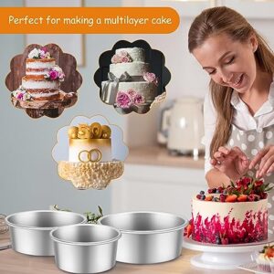 Mumufy 9 Pieces Round Cake Pans Aluminum Cake Pan Set Non Stick Small Cake Pans Sets Round Cheesecake Baking Pans for Home Party Baking Supplies (6 Inch, 8 Inch, 10 Inch)