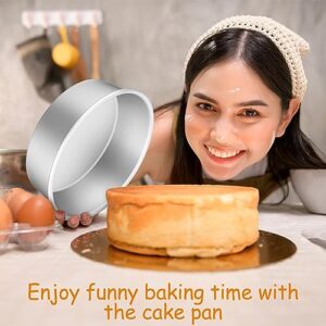 Mumufy 9 Pieces Round Cake Pans Aluminum Cake Pan Set Non Stick Small Cake Pans Sets Round Cheesecake Baking Pans for Home Party Baking Supplies (6 Inch, 8 Inch, 10 Inch)