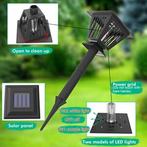 Hywean 2 Pcs Solar Bug Zapper Outdoor Waterproof LED Solar Mosquito Zapper Outdoor Solar Powered Mosquito Killer Light Lamp for Indoor and Outdoor Use GD4-003