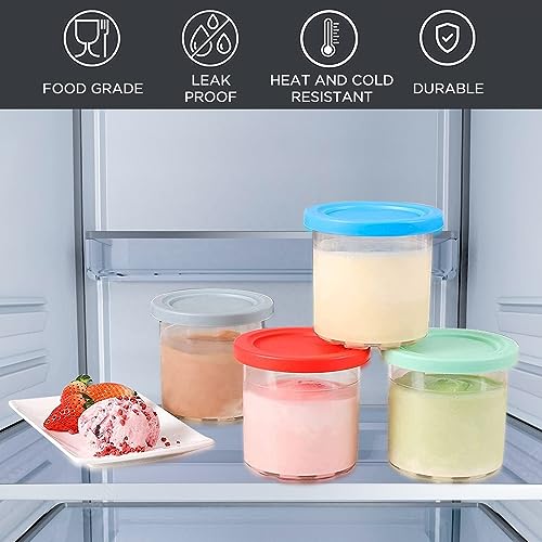 OYUPSX Creami Ninjia, Ice Cream Containers, Replacement Pints and Lids for Ninja Creami, Compatible with NC299AMZ & NC300s Series Ice Cream Maker. BPA Free, Safe Leak Proof, Dishwasher Safe (2 pcs)