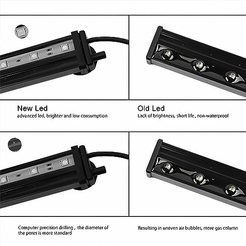 SZMiNiLED Submersible Aquarium Light, Fish Tank Light with Air Bubble Hole, RGB Color Changing Brightness Adjustable IP68 Waterproof Remote Control LED Light for Aquarium Fish Tank