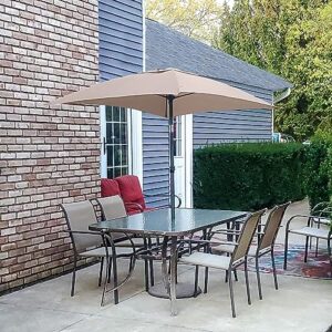 AMMSUN 6.5 x 4.5ft Rectangular Patio Umbrella Outdoor Table Umbrella Steel Pole and Fiberglass Ribs, Beige