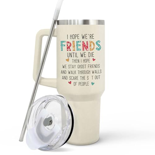 LIZAVY Best Friend Birthday Gifts - Best Friend Gift for Women - Funny Birthday Gifts for Women, Bestie Gifts for Women, Best Friend Gift Ideas, Christmas Gifts for Friends - 40Oz Tumbler with Handle