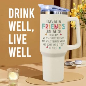 LIZAVY Best Friend Birthday Gifts - Best Friend Gift for Women - Funny Birthday Gifts for Women, Bestie Gifts for Women, Best Friend Gift Ideas, Christmas Gifts for Friends - 40Oz Tumbler with Handle