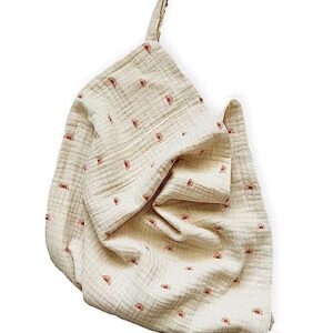 Leyl&Ari Organic Muslin Lovey Security Blanket | Pacifier Holder | Made in USA (Neutral)