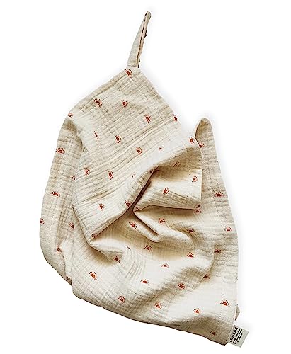 Leyl&Ari Organic Muslin Lovey Security Blanket | Pacifier Holder | Made in USA (Neutral)