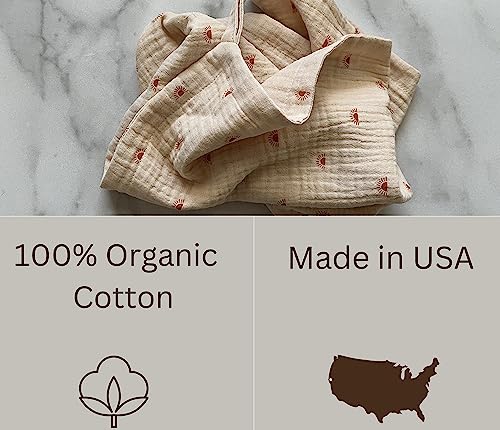 Leyl&Ari Organic Muslin Lovey Security Blanket | Pacifier Holder | Made in USA (Neutral)