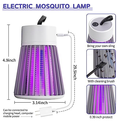 Bug Zapper Electric UV Insect Catcher Killer for Flies Fly Trap Lamp Mosquitoes,Gnats & Other Small to Large Flying Pests for Home, Kitchen,Garden,Patio,Camping & More with Plug (White)