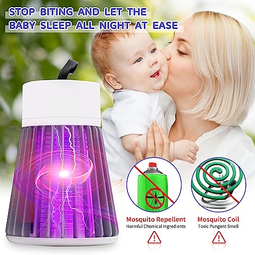 Bug Zapper Electric UV Insect Catcher Killer for Flies Fly Trap Lamp Mosquitoes,Gnats & Other Small to Large Flying Pests for Home, Kitchen,Garden,Patio,Camping & More with Plug (White)