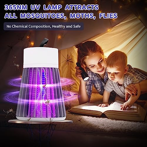 Bug Zapper Electric UV Insect Catcher Killer for Flies Fly Trap Lamp Mosquitoes,Gnats & Other Small to Large Flying Pests for Home, Kitchen,Garden,Patio,Camping & More with Plug (White)