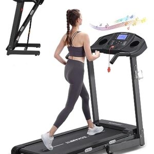 ECHANFIT Treadmill with Manual Incline and Bluetooth Speaker, 17.5" Wide Max 8.5 MPH Speed and 15 Preset Programs, 2.5 HP Folding Running Machine Treadmill for Home Gym Exercise Fitness