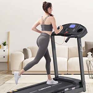 ECHANFIT Treadmill with Manual Incline and Bluetooth Speaker, 17.5" Wide Max 8.5 MPH Speed and 15 Preset Programs, 2.5 HP Folding Running Machine Treadmill for Home Gym Exercise Fitness