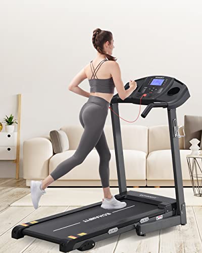 ECHANFIT Treadmill with Manual Incline and Bluetooth Speaker, 17.5" Wide Max 8.5 MPH Speed and 15 Preset Programs, 2.5 HP Folding Running Machine Treadmill for Home Gym Exercise Fitness