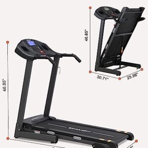 ECHANFIT Treadmill with Manual Incline and Bluetooth Speaker, 17.5" Wide Max 8.5 MPH Speed and 15 Preset Programs, 2.5 HP Folding Running Machine Treadmill for Home Gym Exercise Fitness