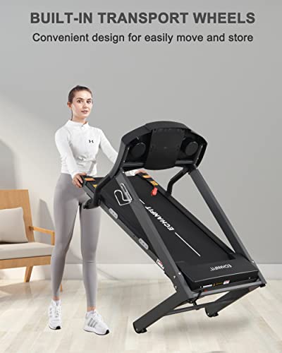 ECHANFIT Treadmill with Manual Incline and Bluetooth Speaker, 17.5" Wide Max 8.5 MPH Speed and 15 Preset Programs, 2.5 HP Folding Running Machine Treadmill for Home Gym Exercise Fitness