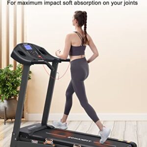 ECHANFIT Treadmill with Manual Incline and Bluetooth Speaker, 17.5" Wide Max 8.5 MPH Speed and 15 Preset Programs, 2.5 HP Folding Running Machine Treadmill for Home Gym Exercise Fitness