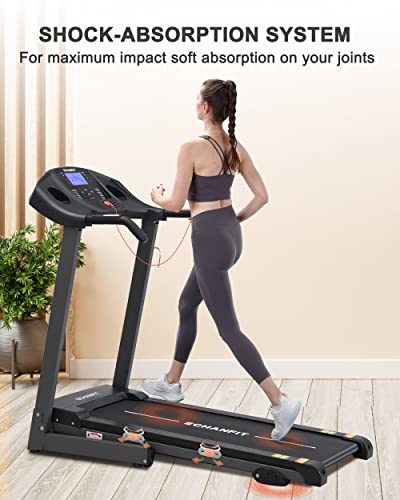 ECHANFIT Treadmill with Manual Incline and Bluetooth Speaker, 17.5" Wide Max 8.5 MPH Speed and 15 Preset Programs, 2.5 HP Folding Running Machine Treadmill for Home Gym Exercise Fitness