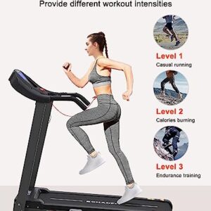 ECHANFIT Treadmill with Manual Incline and Bluetooth Speaker, 17.5" Wide Max 8.5 MPH Speed and 15 Preset Programs, 2.5 HP Folding Running Machine Treadmill for Home Gym Exercise Fitness