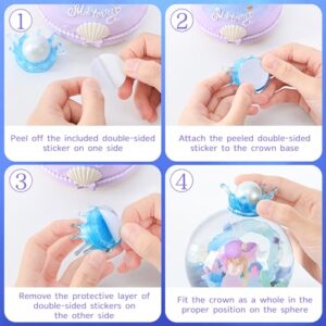 Snow Globe for Girls,100MM Mermaid Musical Snow Globes with Colorful Lights Automatic Snowflakes Christmas Birthday Gift for Age 5-12 Kids Granddaughter