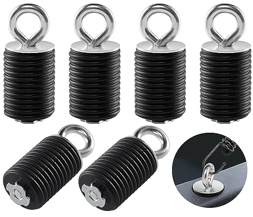 DAYDOOR ATV Anchors, General Tie Down Anchor, UTV Lock and Ride 2" Bed Anchor Compatible with Polaris Ranger 1000 XP 900 XP 800 700 500 570 with 1-7/16" Hole (6 Pcs,Black)