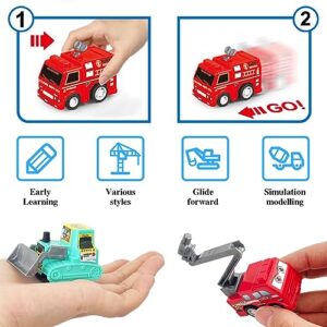 Juuxncgv 24PCS Pull Back City Cars Toys,Mini Model Vehicle Set,Mini Play Truck Bulk for Party Favors,Christmas,Toddlers,Easter,Gift