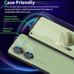 Zeking [2+2Pack for Asus Zenfone 10 (2023) Tempered Glass and Camera Lens Protector, HD Clear 9H Hardness [Case Friendly] Film Bubble Free