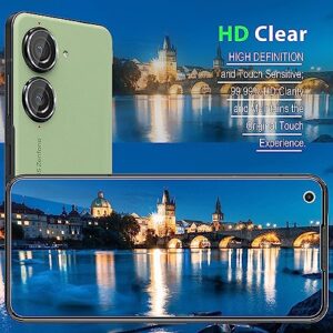 Zeking [2+2Pack for Asus Zenfone 10 (2023) Tempered Glass and Camera Lens Protector, HD Clear 9H Hardness [Case Friendly] Film Bubble Free