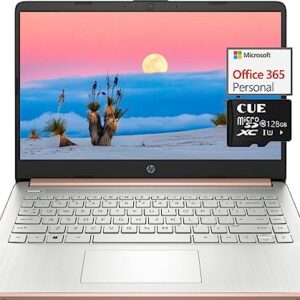 HP Newest 14" Ultral Light Student Laptop, Intel N4120 Quad-Core(> N4020), 8GB RAM, 192GB Storage(64GB eMMC+128GBSD Card), One Year Office 365, WiFi, Webcam, HDMI, USB-A&C, Win 11