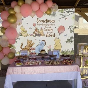 Classic Bear Backdrop Cartoon Animal Honey Bear Forest Friends 1st Birthday Photography Background Banner Boy Girls Newborn Baby Shower Party Decorations Supplies (8x6ft)