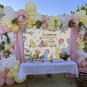 Classic Bear Backdrop Cartoon Animal Honey Bear Forest Friends 1st Birthday Photography Background Banner Boy Girls Newborn Baby Shower Party Decorations Supplies (8x6ft)