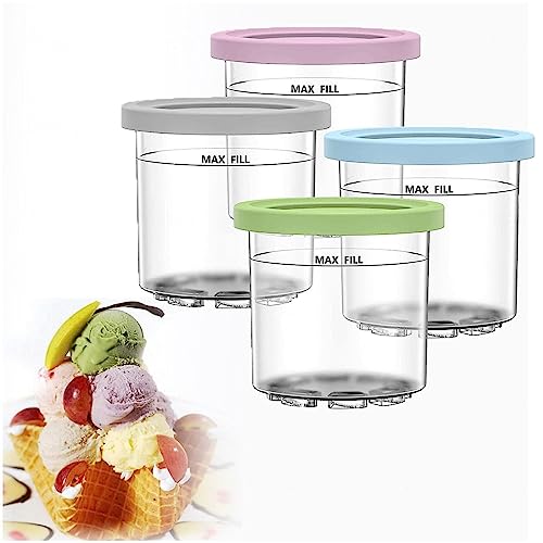 Creami Containers, for Ninja Creamy Pints and Lids,16 OZ Creami Pint Airtight and Leaf-Proof for NC301 NC300 NC299AM Series Ice Cream Maker