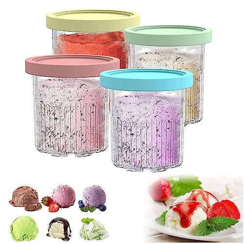 VRINO Creami Deluxe Pints, for Ninja Creami Deluxe,24 OZ Creami Pint Reusable,Leaf-Proof for NC500 NC501 Series Ice Cream Maker