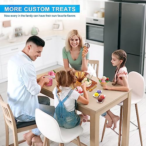 EVANEM 2/4/6PCS Creami Deluxe Pints, for Ninja Creami Containers,16 OZ Ice Cream Pint Bpa-Free,Dishwasher Safe for NC301 NC300 NC299AM Series Ice Cream Maker,Gray+Blue-4PCS