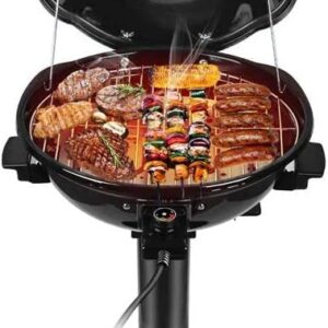 Techwood 1600W Indoor Outdoor Electric grill, Electric BBQ Grill, Portable Removable Stand Grill, Black