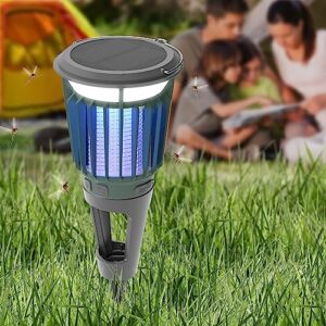 Wisely Enhanced Solar Zapper w. Lanterns/Auto On & Off/Removable Spikes – 1PK-Blue