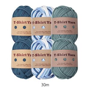 6Pcs T Shirt Yarn Knitting Yarn Tubular Yarn Bag Making Supplies for Crochet Blanket, Style A