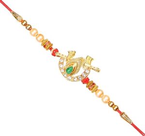 shree krishna rakhi for brother rakshabandhan thread/raksha bandhan rakhi (design 7, standard)