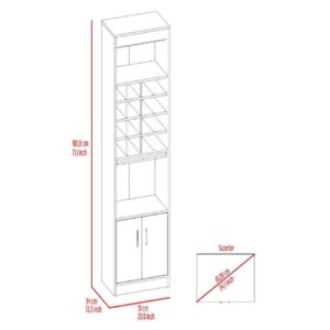 Bar Cabinet Modoc,Living Room -White