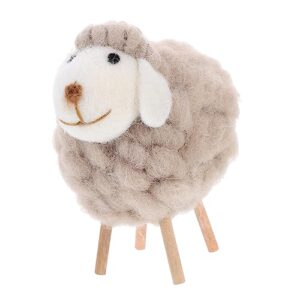 vosarea little sheep ornament office desk decor christmas tree ornaments christmas ornament xmas table centerpiece desk christmas decor stand lamb plush wool felt sheep doll christmas